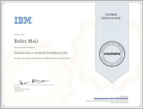 Rohit Maji On Linkedin Ai Ibm Coursera Certified
