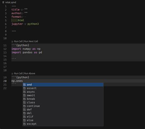 Autocomplete Python · Issue 10 · Quarto Devquarto Vscode · Github