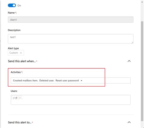 need promt alert on any activity in o365 within the office 365 security