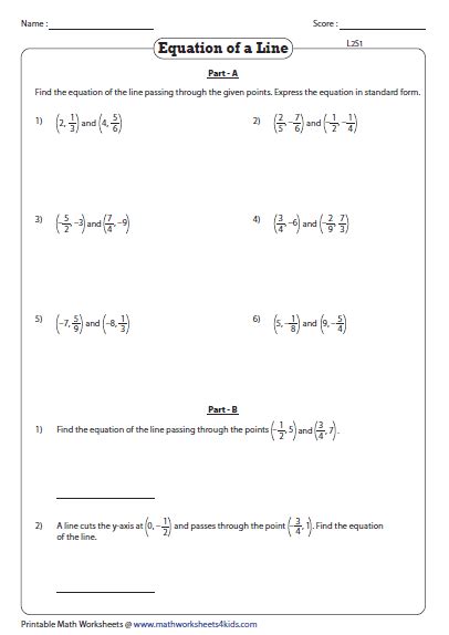 Writing Equations Given Two Points Worksheet Writing Worksheets