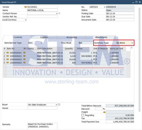 Summary Type In Sap Business One Marketing Docs