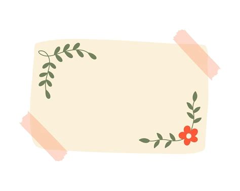 꽃 무늬가 있는 빈 종이의 벡터 그림 프리미엄 벡터