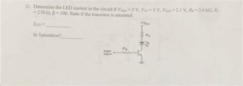 Solved Determine The LED Current In The Circuit If Chegg