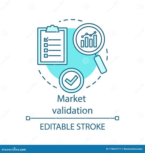 Market Validation Line Icons Collection Research Testing Analysis Verification Validation
