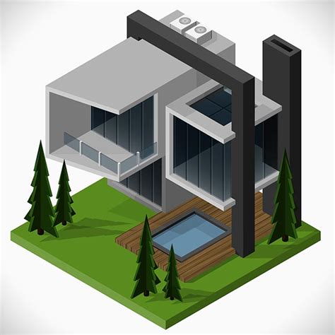 Isometric House Vector Templates