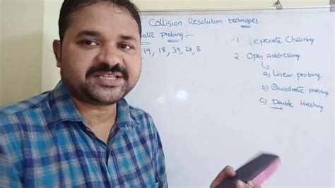 collision resolution techniques separate chaining open addressing linear probing quadratic