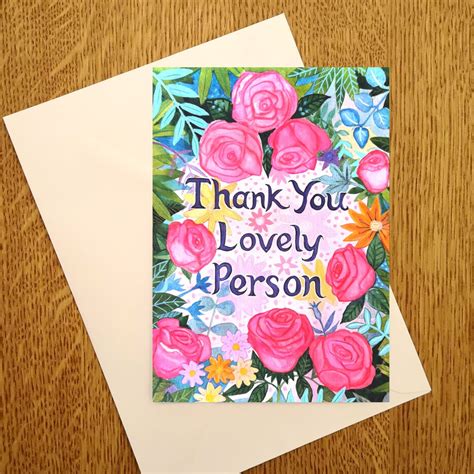 Thank You Lovely Person Greeting Card Laura Robertson Artist