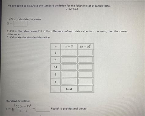 [answered] we are going to calculate the standard deviation
