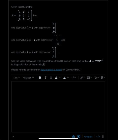 Solved Given That The Matrix