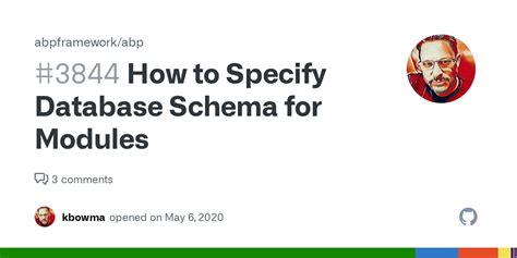 how to specify database schema for modules · issue 3844 · abpframework abp · github
