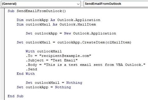 Vba Outlook Examples Send Emails How To Reference Outlook