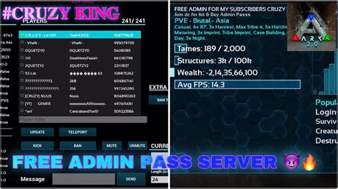 Ark Mobile Free Admin Pass Server 😈🔥 Youtube