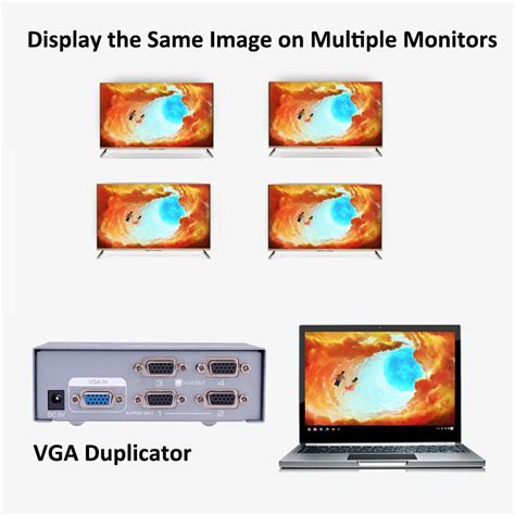 GetUSCart DTECH Powered Port VGA Splitter Box Video Distribution Duplicator For PC To