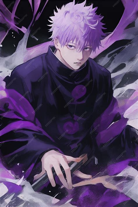 Anime Character In Purple Background Premium Ai Generated Image