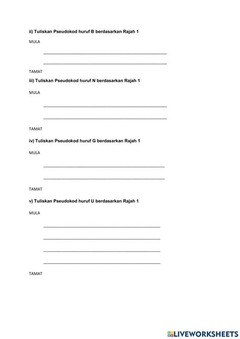 Bab 2 Memisahkan Pseudokod Worksheet Live Worksheets