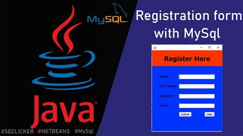 Java Registration Form With Mysql Db Youtube