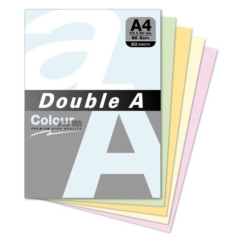 Double A กระดาษสี A4 หนา 80 แกรม จำนวน 50 แผ่น แพ็ค จำหน่าย 1 แพ็ค Shopee Thailand