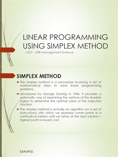 Linear Programming Part 4 Pdf