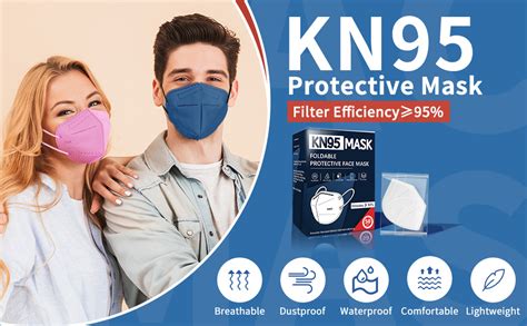 Fenfen Kn95 Face Masks For Adults 50 Pack 10 Colors Disposable Kn95