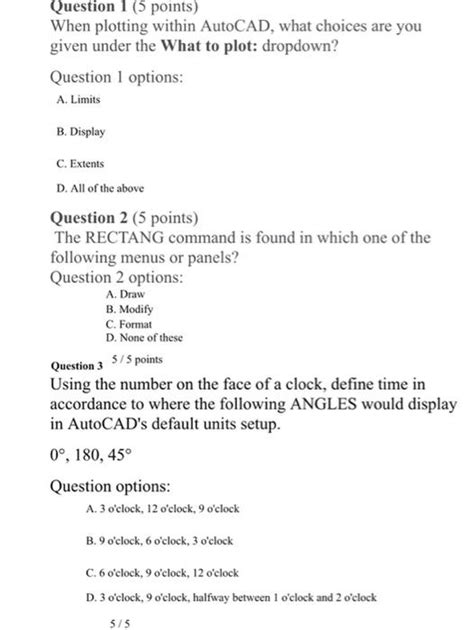 solved question 1 5 points when plotting within autocad