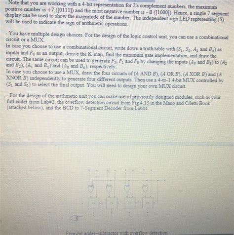 Solved Exercise Design A Simple Bit ALU Design And Chegg Com