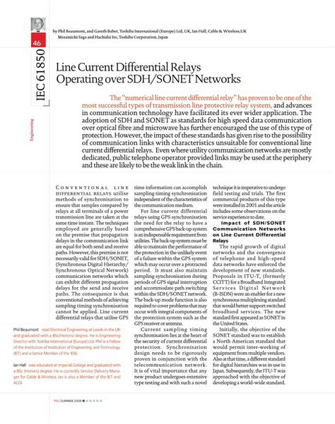 Pdf Iec 61850 Line Current Differential Relays Operating … Pac Summer