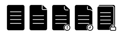 File Icon Set Black Document Symbol Clipboard In Glyph Black File Icon Glyph Document File