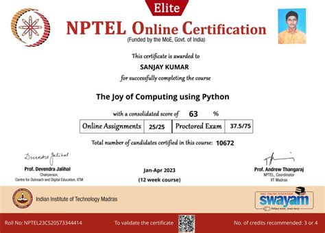 sanjay kumar e on linkedin programmer nptel python