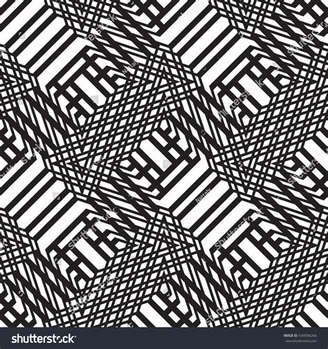 Black White Geometric Seamless Pattern Simple Stock Vector Royalty Free 534596266