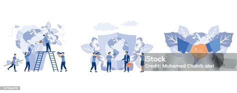 지구의 날의 개념 지구를 저장 에너지를 절약 지구 보호 사람들이 지구를 저장 계약의 결론 평면 벡터 현대 그림 설정 기후 변화에 대한 스톡 벡터 아트 및 기타 이미지