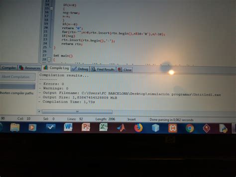 Dev C Mi programa compila rápido y se cierra