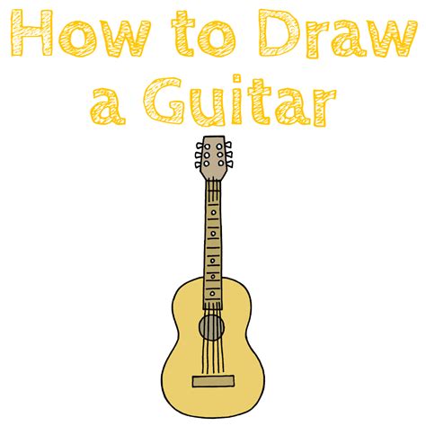 How To Draw A Guitar Easy