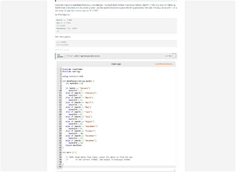 solved complete main to read dates from input one date per