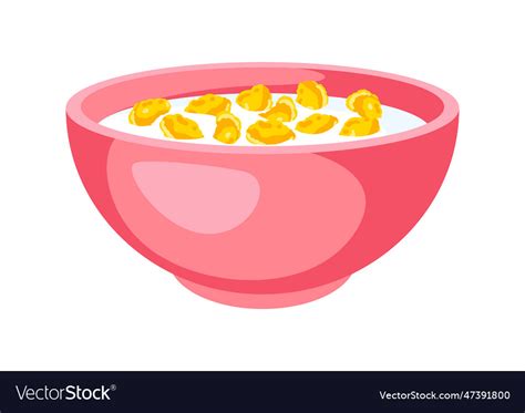 Breakfast Cereal In Bowl Image Of Healthy Food Vector Image