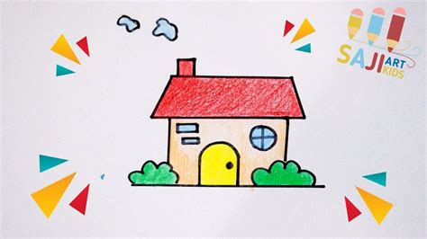 วาดรูปบ้านน่ารักๆ วาดรูประบายสีไม้สวยๆ How To Draw A Cute House