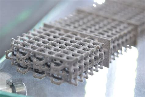 Multi Part Model Printed On A 3d Printer From Grey Polyamide Powder Stock Image Image Of