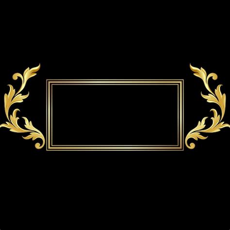 검은색 바탕에 황금 사각형 프레임 프리미엄 벡터