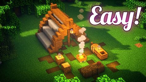 Minecraft How To Build A Campsite Tutorial Easy 1 Youtube