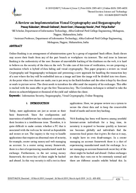 Pdf A Review On Implementation Visual Cryptography And Steganography
