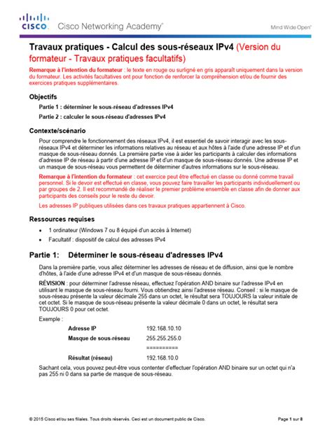 8146 Lab Calculating Ipv4 Subnets Ilm Pdf