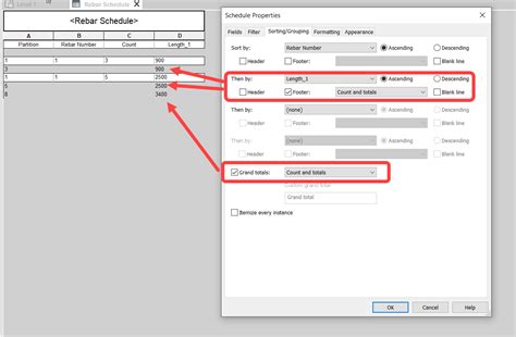 solved revit schedules take the sum of grouped values autodesk