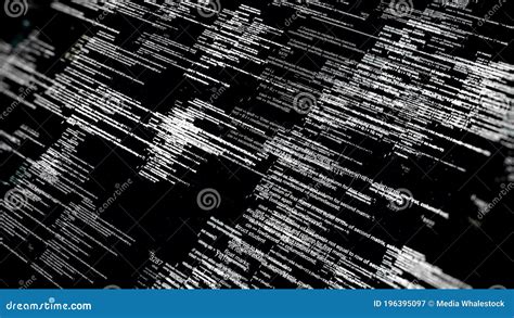 White Scrolling Lines Of Programming Language On Black Background Animation Abstract Screen Of