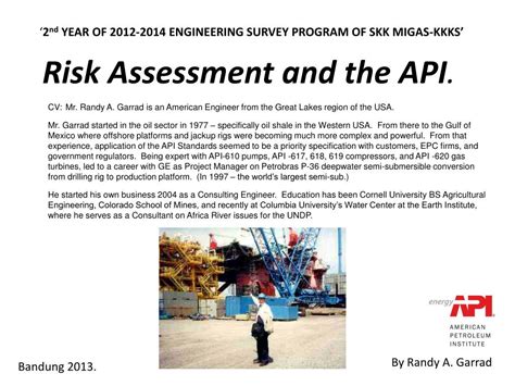 PPT Risk Assessment And The API Exploration And Production Drilling Risk And Operational