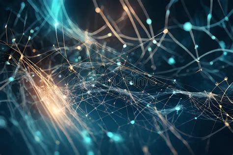 Abstract Wave With Moving Dots And Lines Representing Digital Transformation In The Next