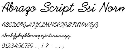 Abrazo Script SSi Normal Font Script Calligraphy Pickafont