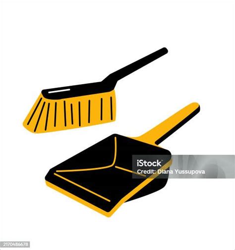 빗자루와 쓰레받기 청소 도구 벡터 평면 그림 이런 그림입니다 가사 집안일에 대한 스톡 벡터 아트 및 기타 이미지 가사 집안일 가정 생활 깔끔한 Istock