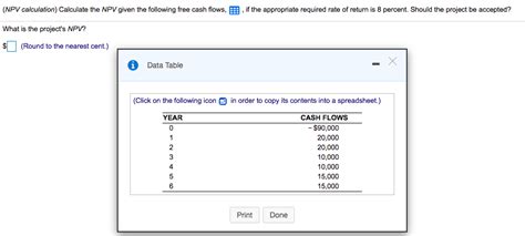 Solved NPV Calculation Calculate The NPV Given The Chegg Com