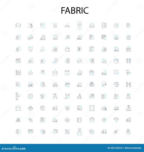 Fabric Icons Signs Outline Symbols Concept Linear Illustration Line Collection Stock Vector
