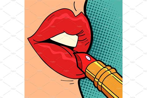 Pop Art Red Lipstick Illustration