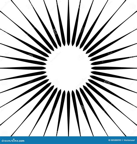 Radial Lines Abstract Geometric Element Spokes Radiating Strip Stock Vector Illustration Of